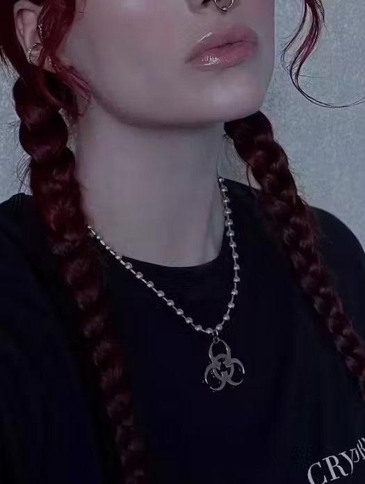 Chain Biohazard Symbol Chain Necklace Goth Y2K Chemical | Grailed