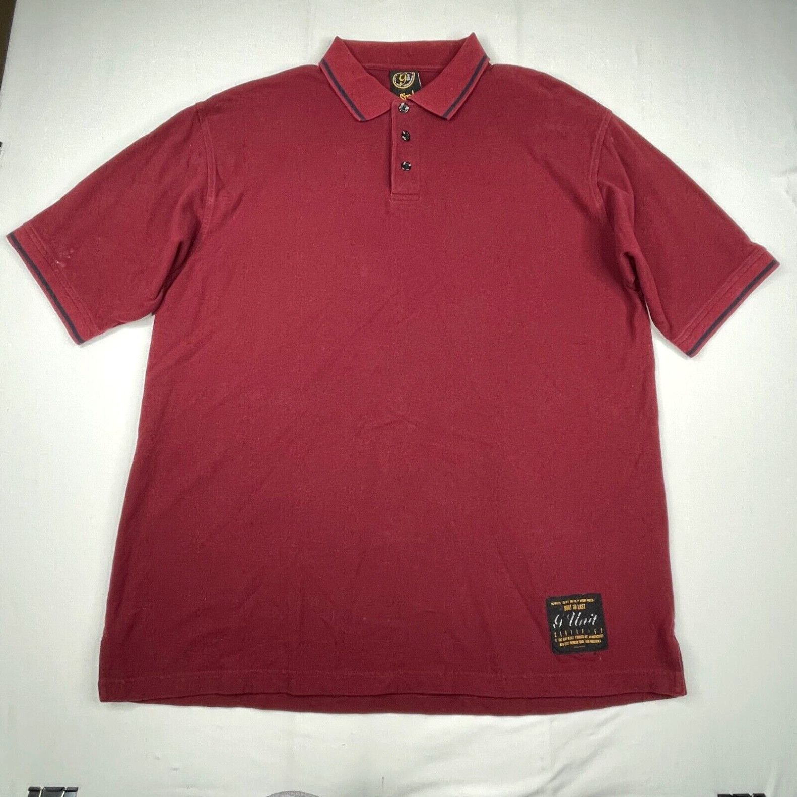 Vintage G Unit Polo Shirt Mens Large Dark Red Short Sleeve Heavy Weight ...