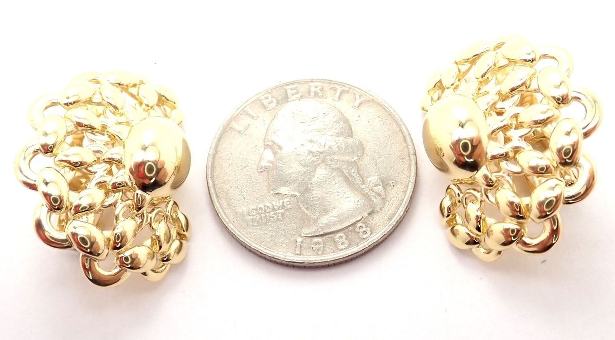 Hermes Authentic Vintage Hermes 18K Yellow Gold Large Earrings | Grailed