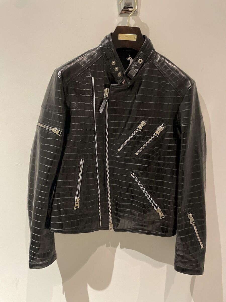 Tom Ford 📍10K VALUE📍Crocodile Print Leather Biker Fight Jacket | Grailed