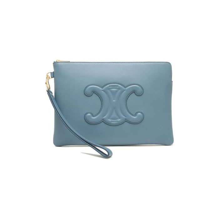 Celine Celine Light Blue Leather Clutch Bag | Grailed