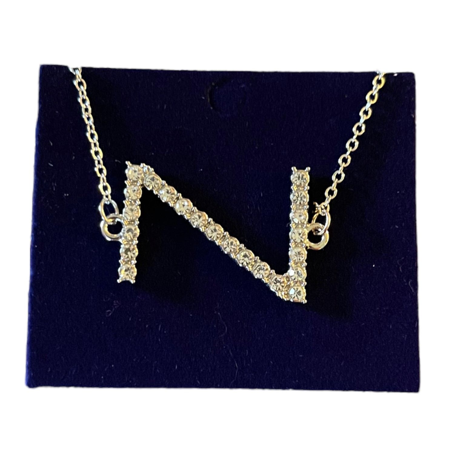 Other Diamond Bling Silver Floating Letter N Necklace | Grailed