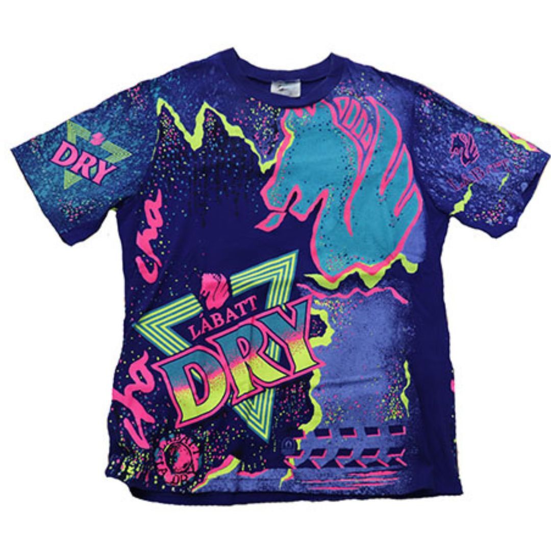 Vintage Vintage 90's Labatt Dry Neon AOP | Grailed