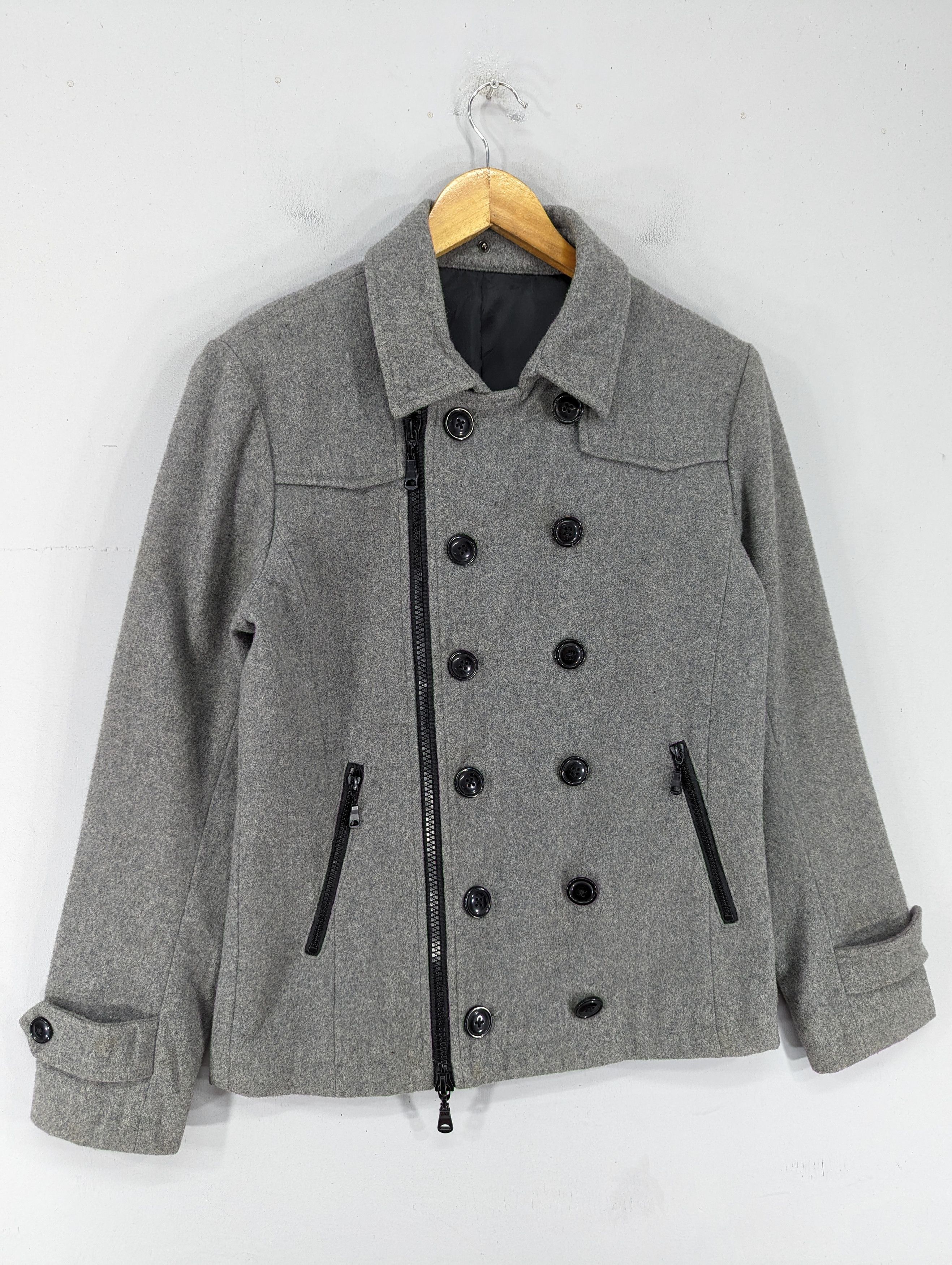 Archival Clothing Semantic Design Wool Peacoat Jacket | Grailed