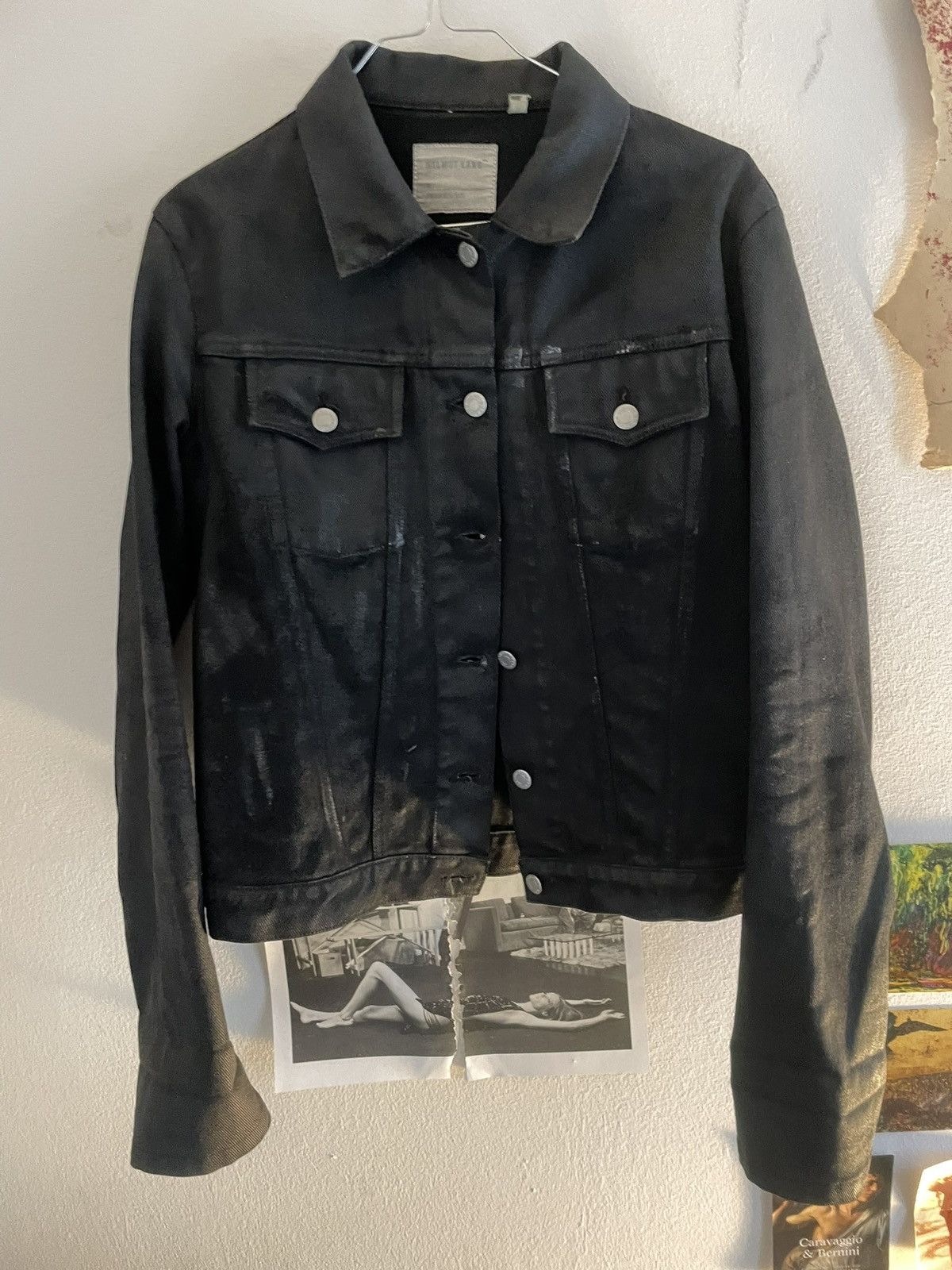 Helmut Lang Helmut Lang 1999 Black Waxed Denim Jacket | Grailed