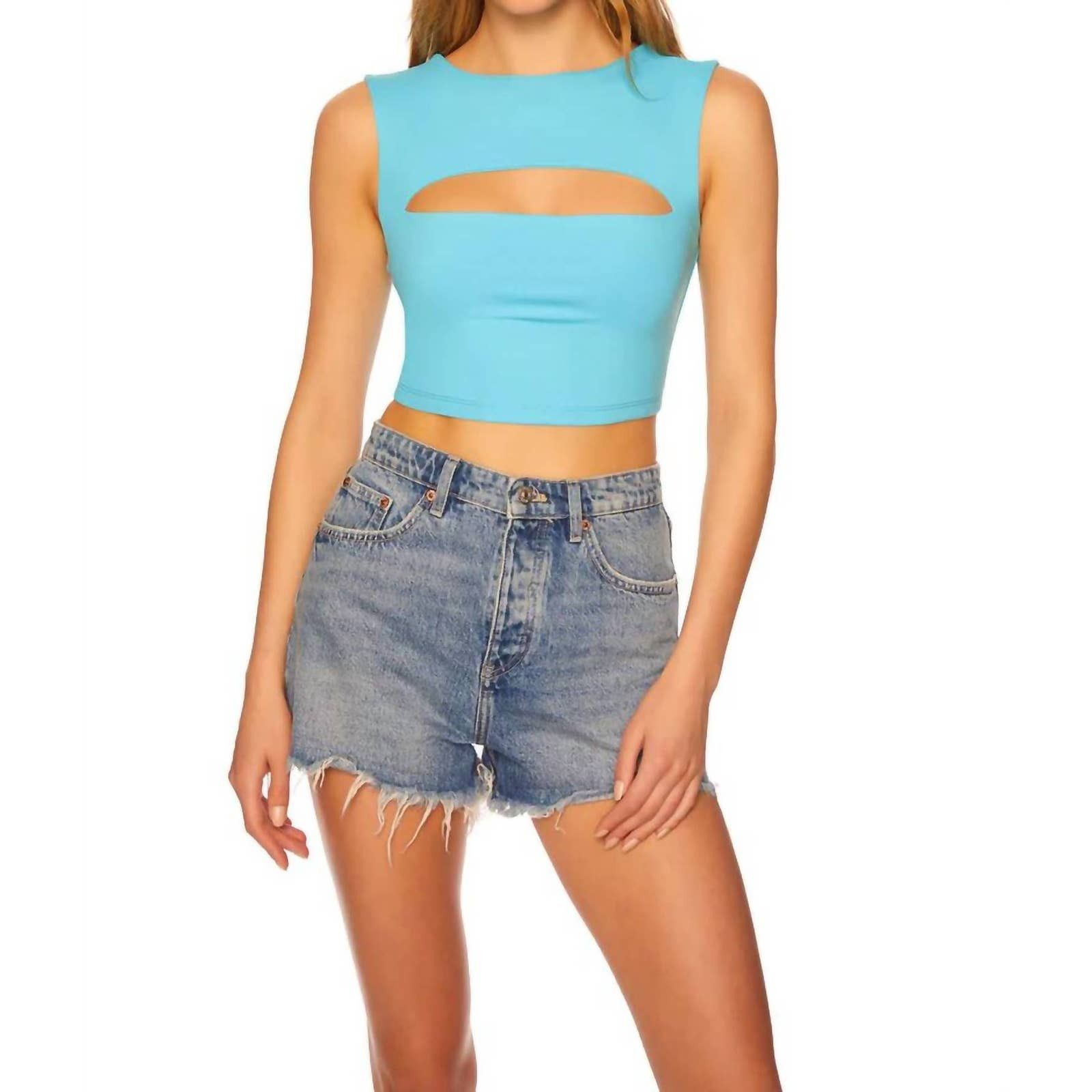 Designer SUSANA MONACO Crop Top In Sea Glass | Grailed