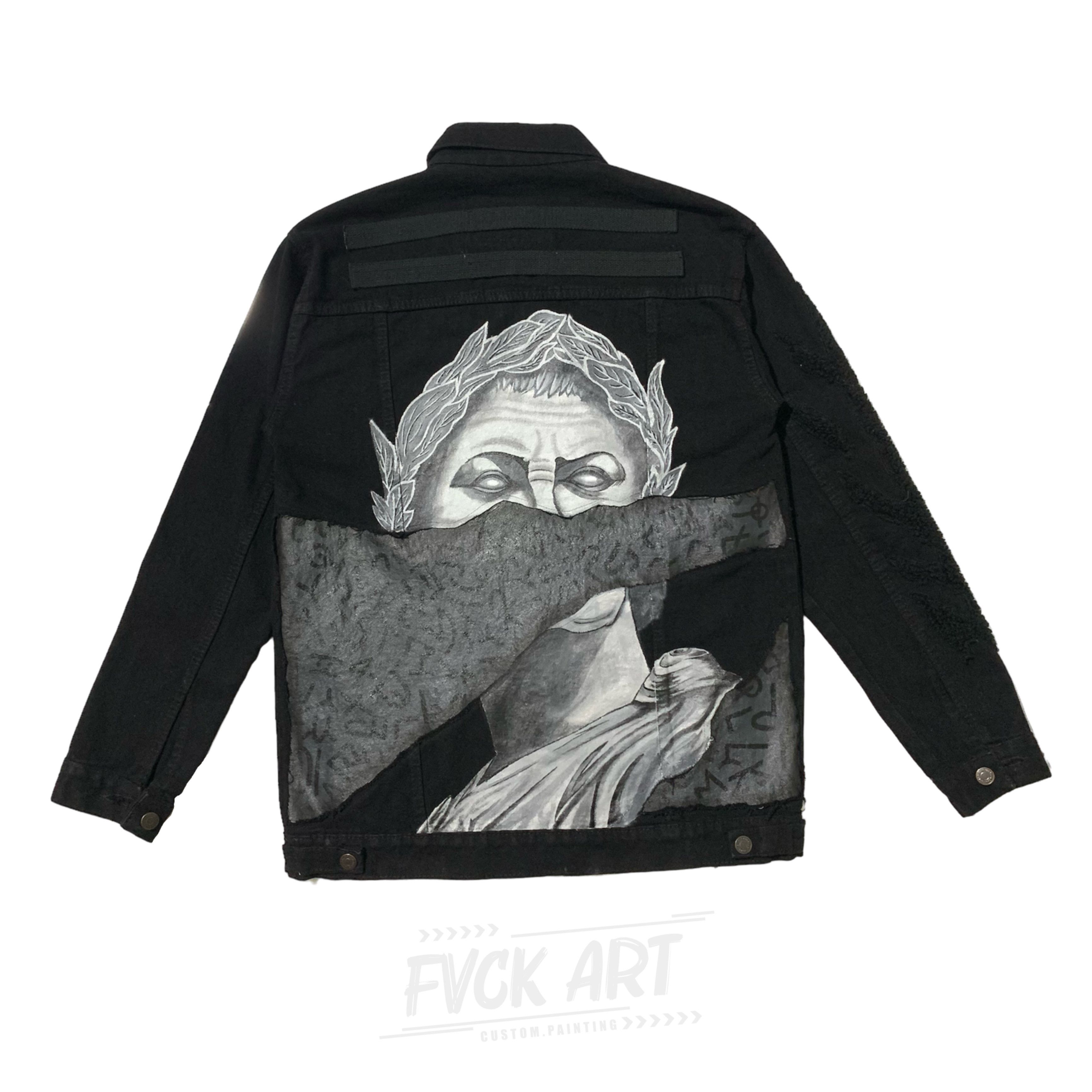 Custom Jacket × Streetwear Julius Caesar Denim Jacket by Fvck.Art | Grailed