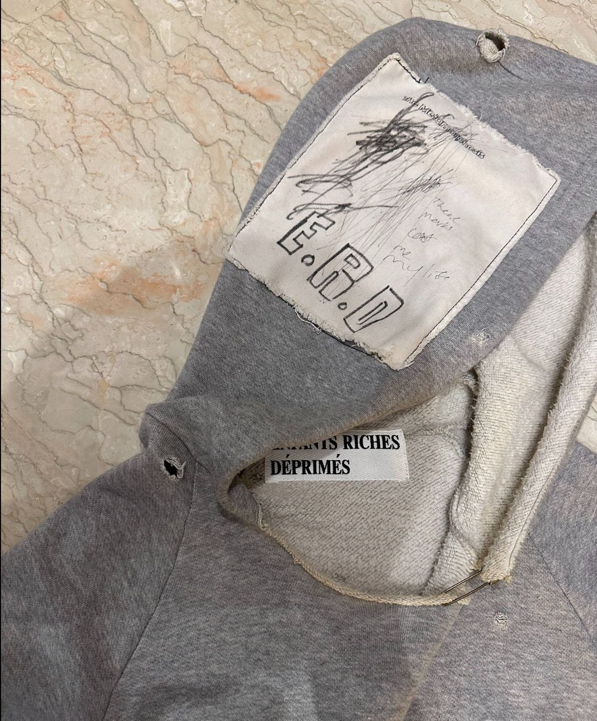 Enfants Riches Deprimes 17fw henry hand-painted pin patch sweater | Grailed