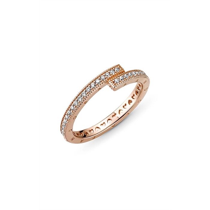pandora Sparkling Overlapping Ring In Rose Gold | Grailed