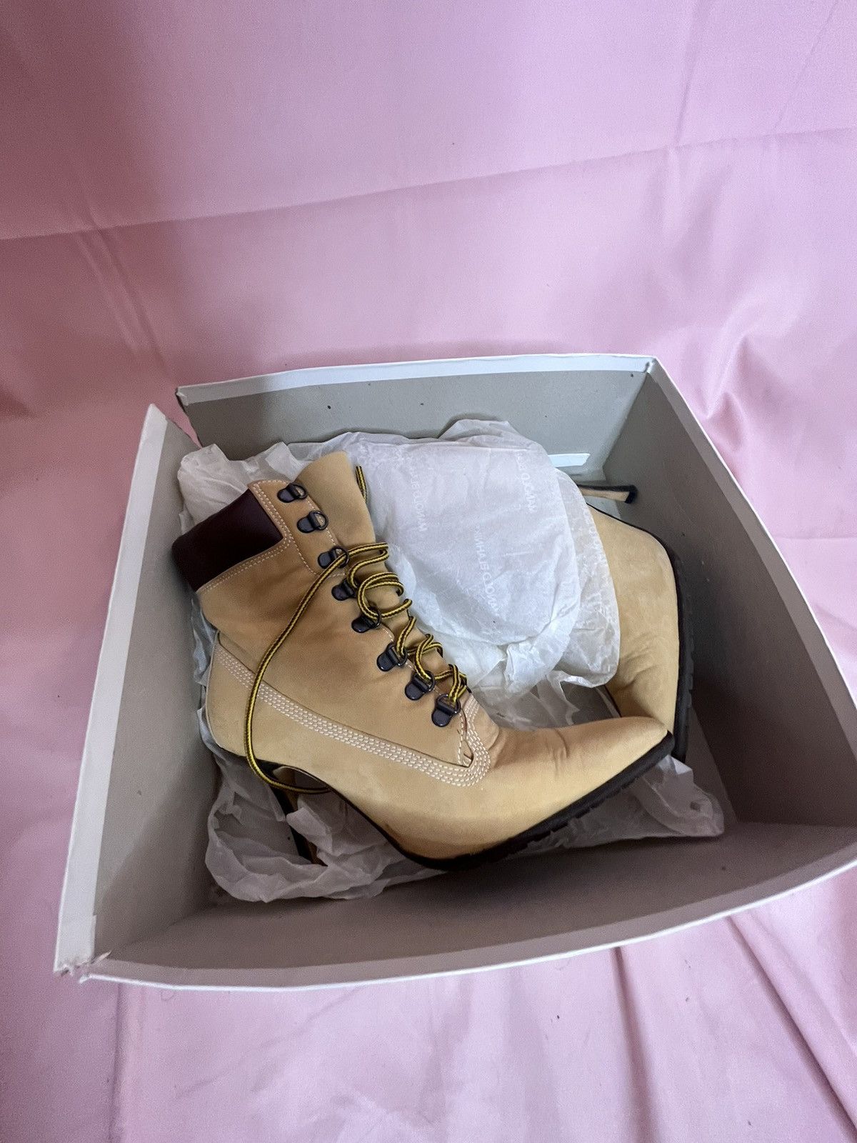 Manolo Blahnik Manolo Blahnik Oklamod Nude Timberland Ankle High Heel ...