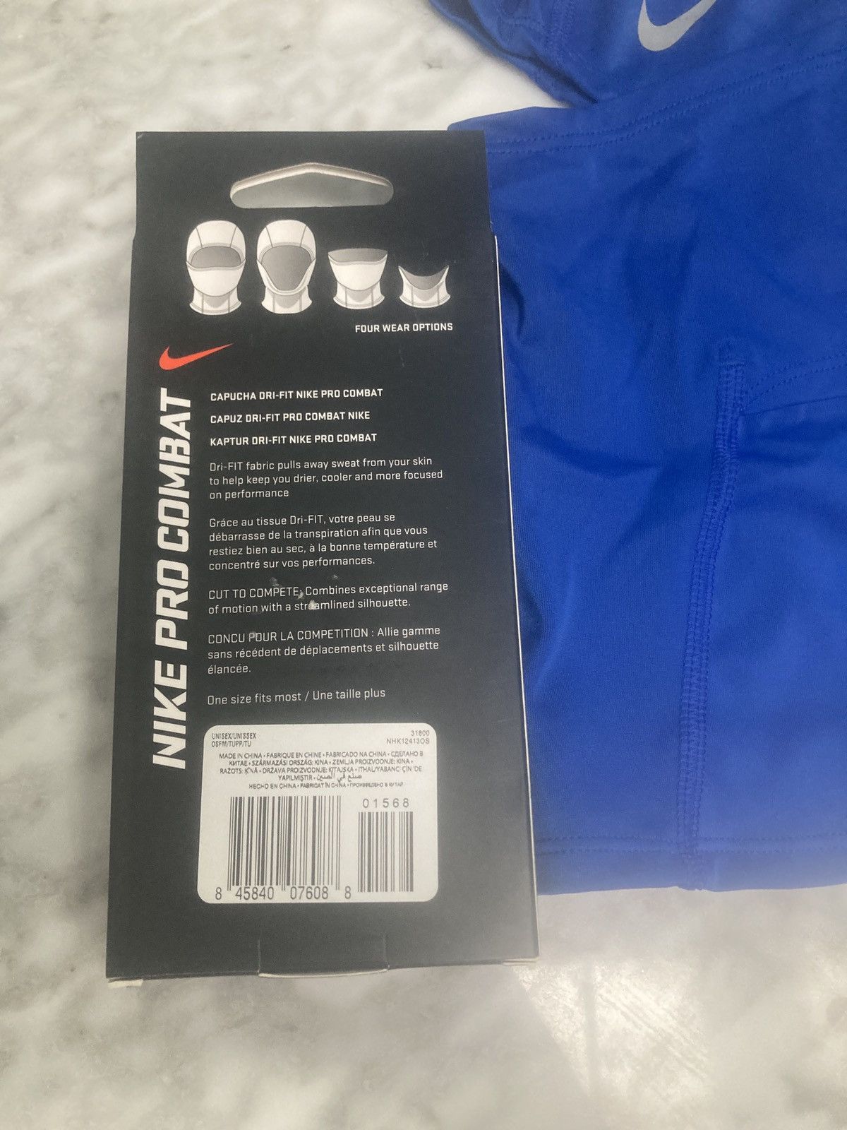 Nike Blue Nike pro combat dri-fit hood balaclava ski mask shiesty | Grailed