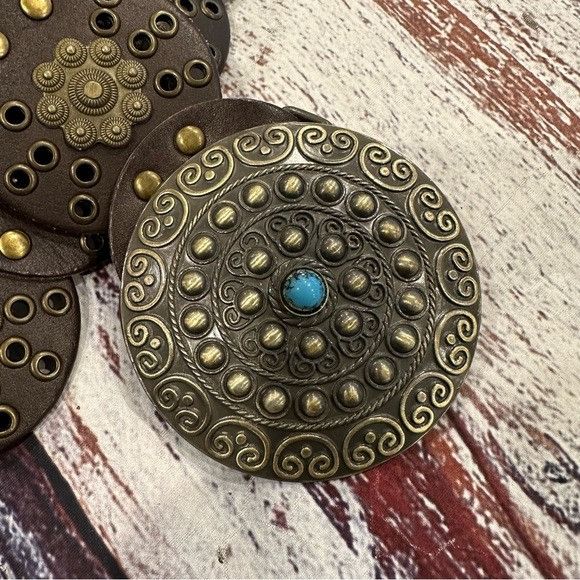 Vintage Vintage Y2K Leather Disc Belt | Grailed