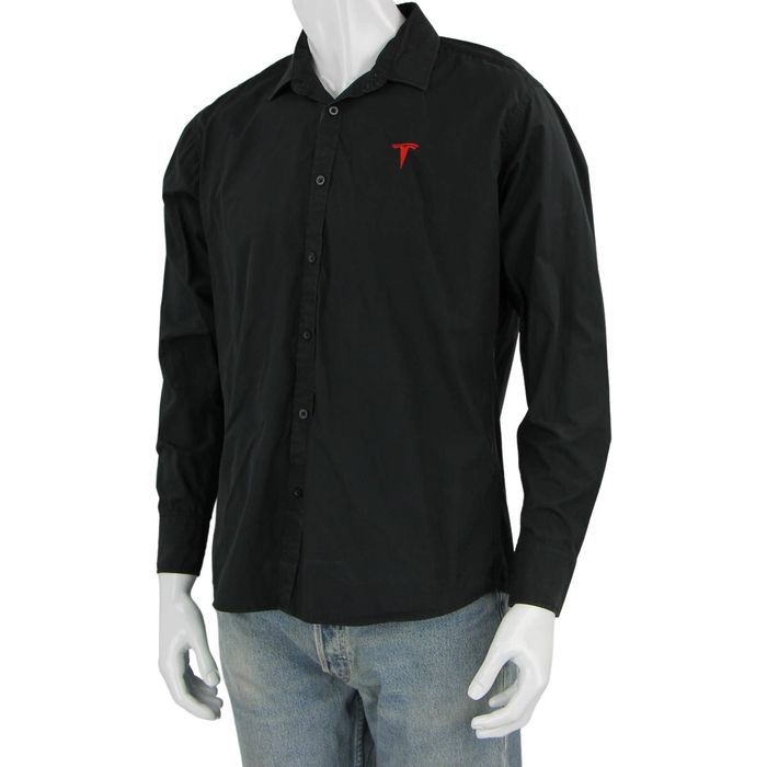 Tesla Tesla Cars Uniform Employee Embroidered Button Front Shirt | Grailed