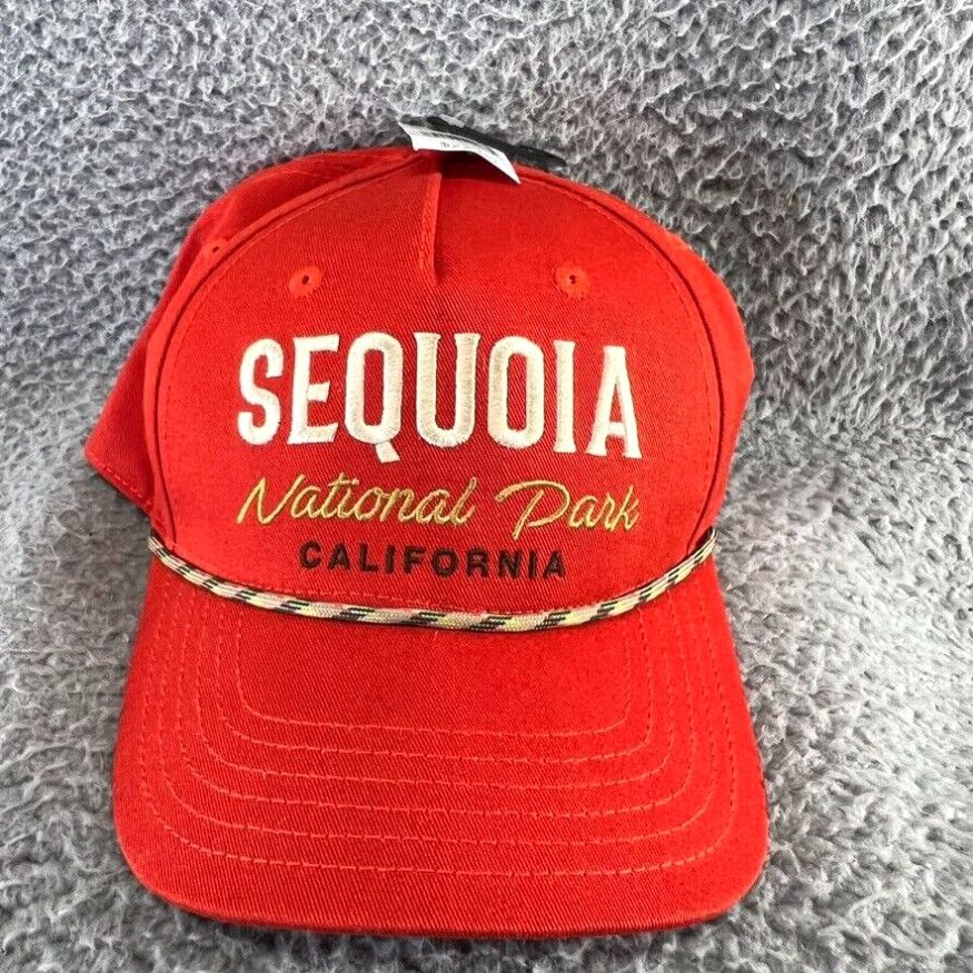 Mad Engine Sequoia National Park Hat Red Snapback California Adjustable ...