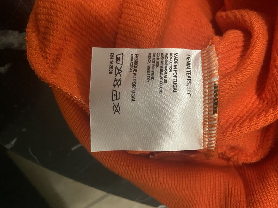 DENIM TEARS Denim Tears Orange Hoodie L | Grailed