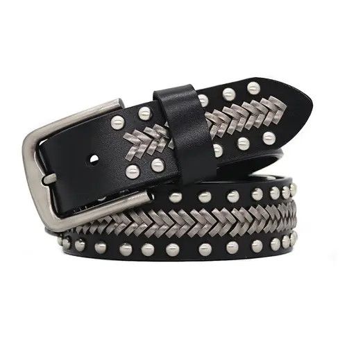 Japanese Brand × Leather × Vintage Geometry Pattern Leather Belt | Grailed