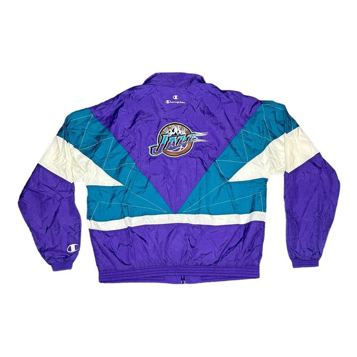 Vintage Vintage 90s Champion Utah Jazz Windbreaker Jacket | Grailed