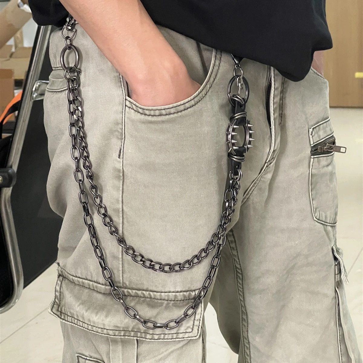 Cuban Link Chain Punk Style 2 layers waist keychain | Grailed