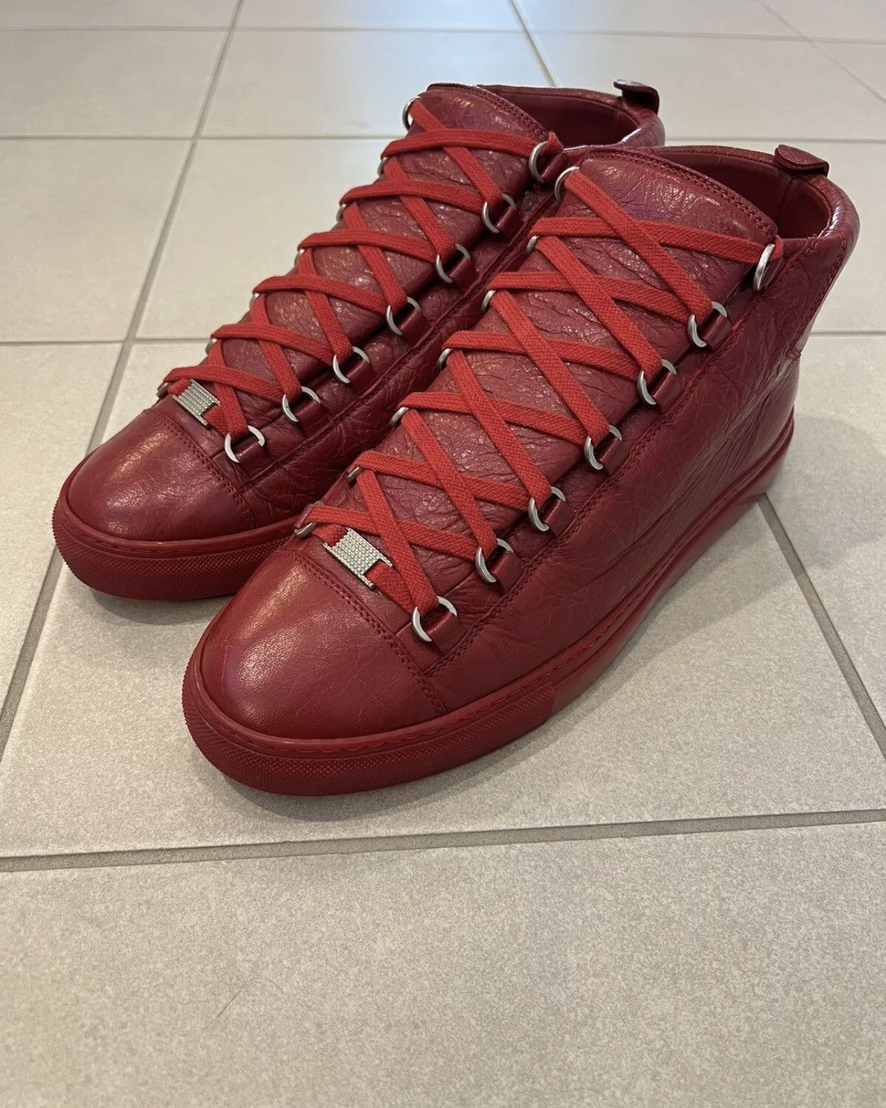 Balenciaga Balenciaga Arena Red High Tops | Grailed