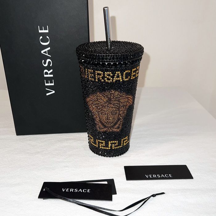 Versace Versace Medusa Studded Travel Cup Rhinestone Tumbler Crystal ...