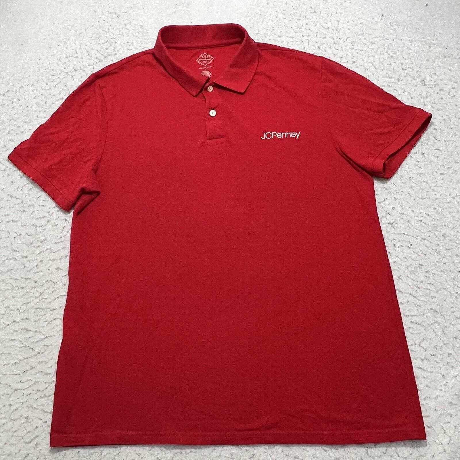 St. Johns Bay JCPenney Employee Red Short Sleeve Polo Shirt St. John's ...