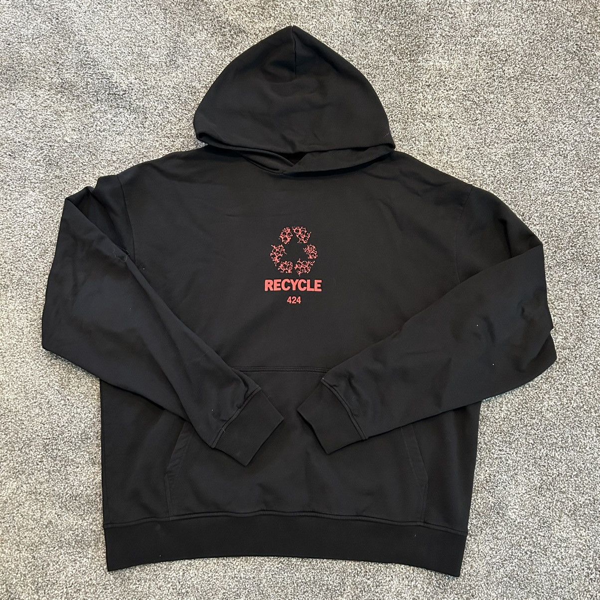 424 On Fairfax Black “Recycle” Hoodie | Grailed