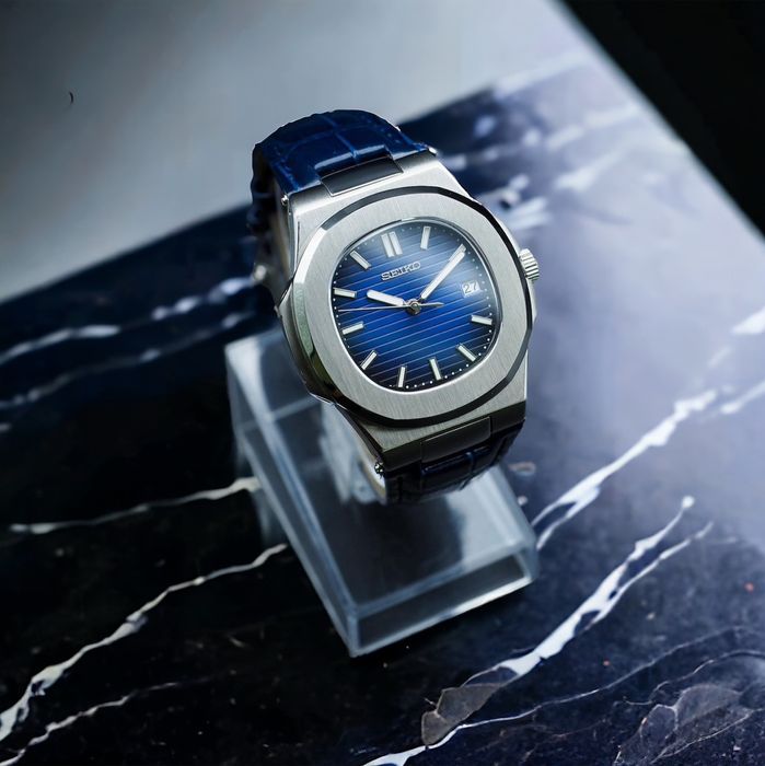 Seiko Seiko Mod NH35 Nautilus Blue Dial 5711 Custom Watch Steel | Grailed