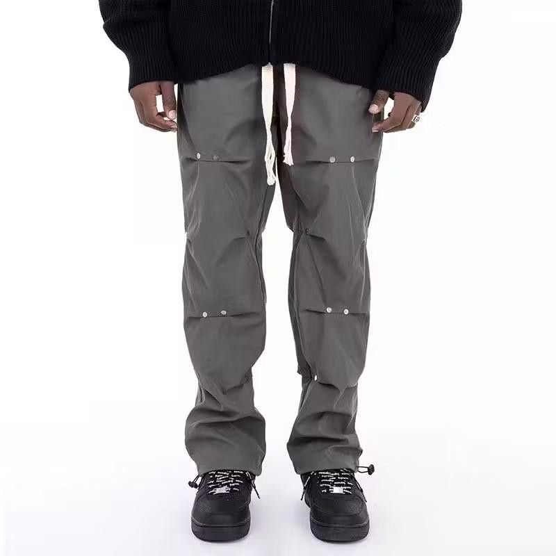 Japanese Brand Button Cargo Pleated Stack Sweatpants | Grailed