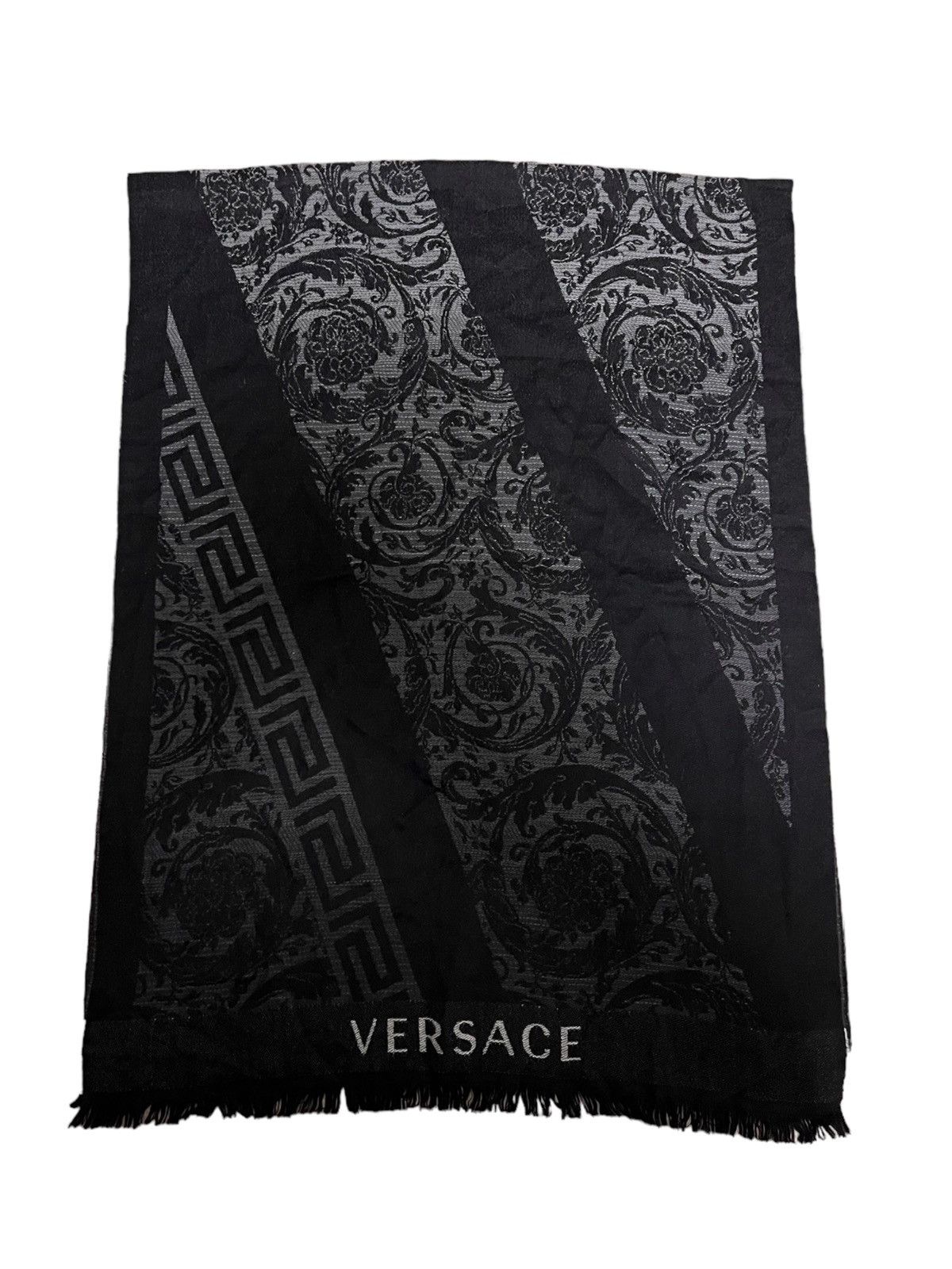 Versace Versace Italy Medusa Logo Wool Wrap Shawl Scarf | Grailed
