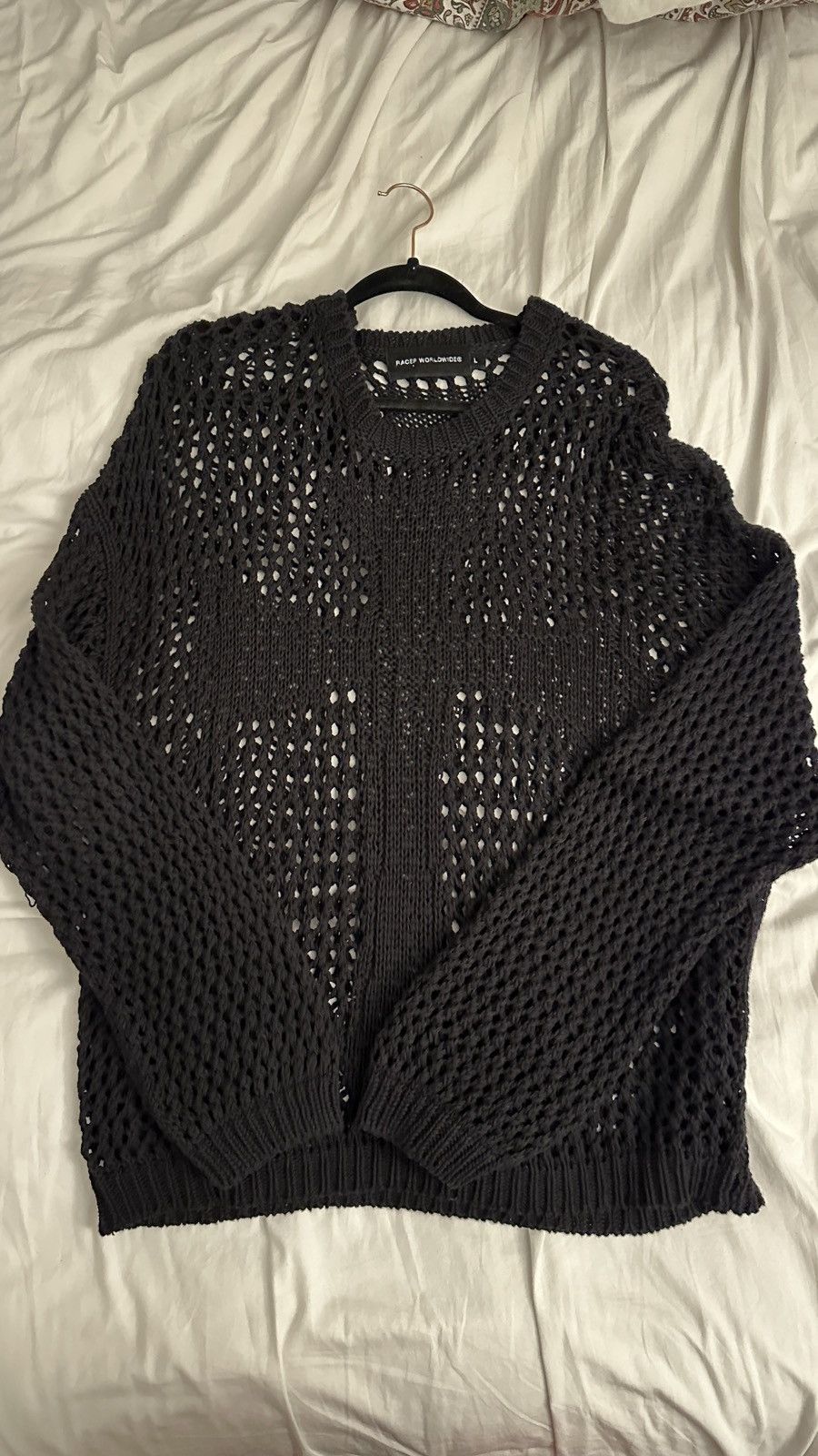 Japanese Brand × Racer Worldwide × Streetwear Racer Cross Net Sweater ...