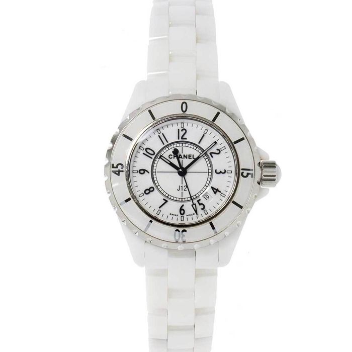 Chanel CHANEL J12 33mm H0968 Ladies Watch Date White Ceramic Quartz | Grailed