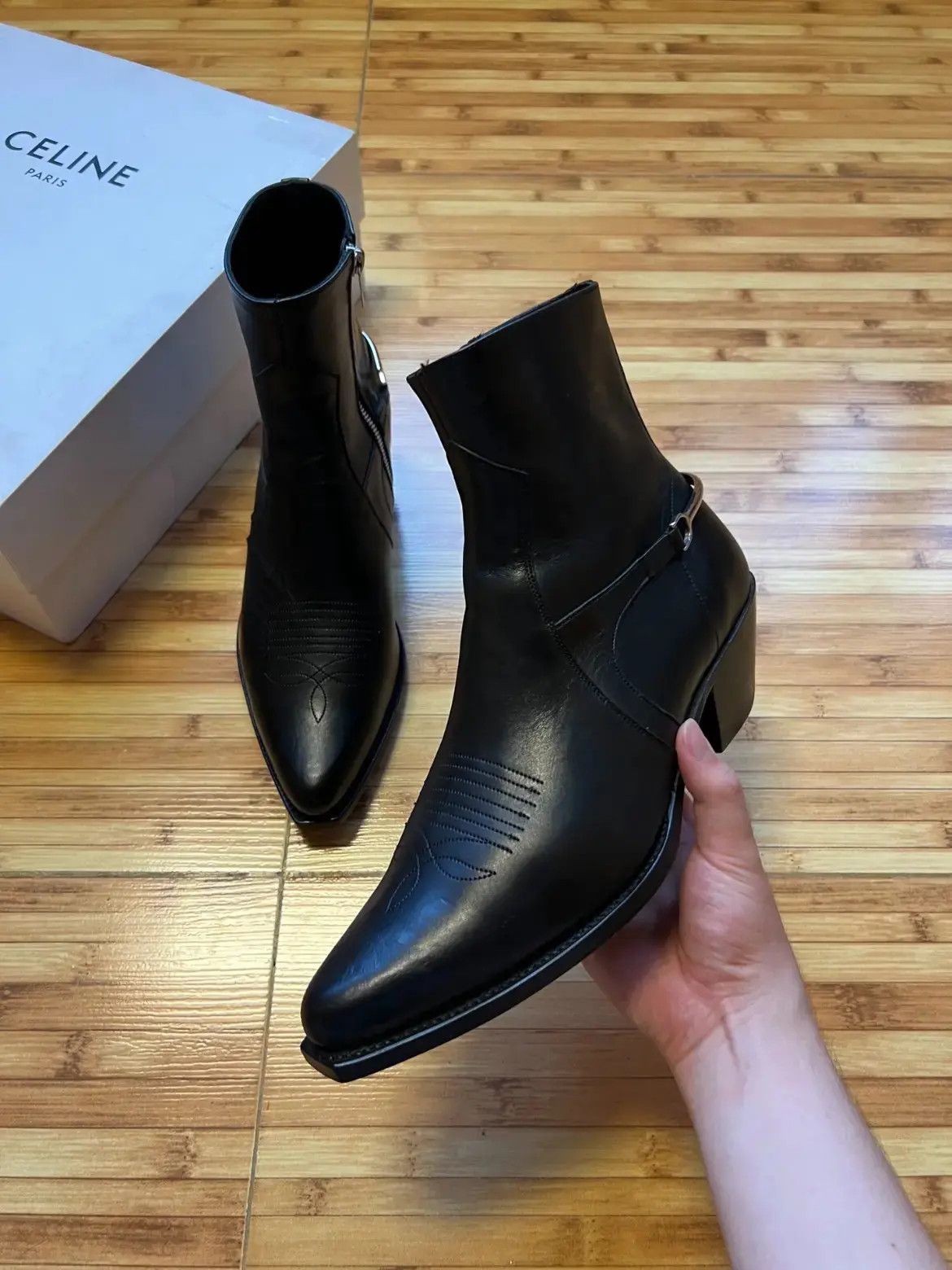 Celine × Hedi Slimane Celine 20SS Western Chelsea Boots | Grailed
