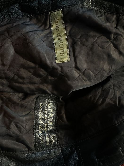 Vintage vintage black jofama leather jacket bomber design ewa lotta ...
