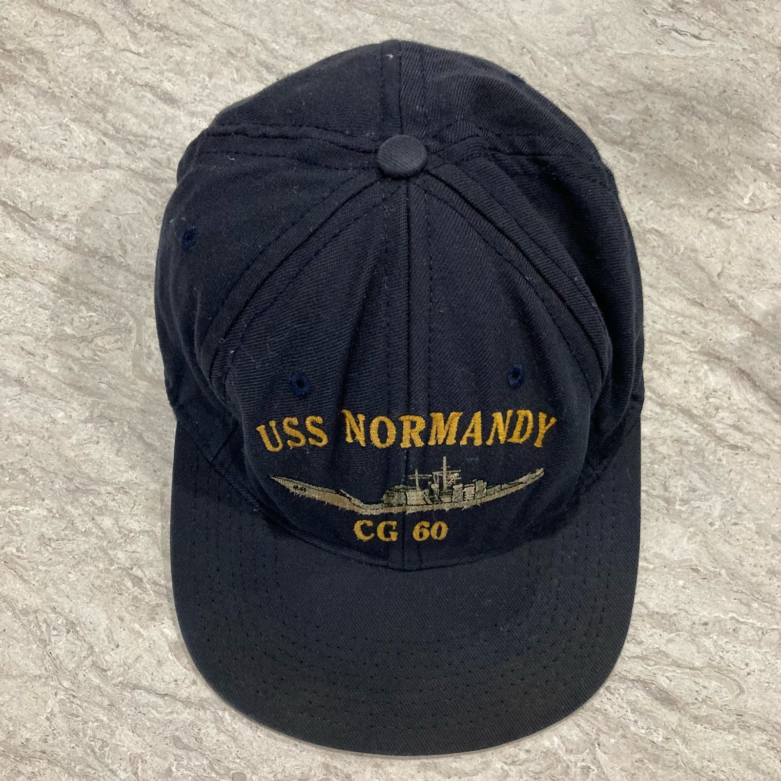 Vintage Vintage US Military USS Normandy CG-60 Embroidered Cap Hat ...