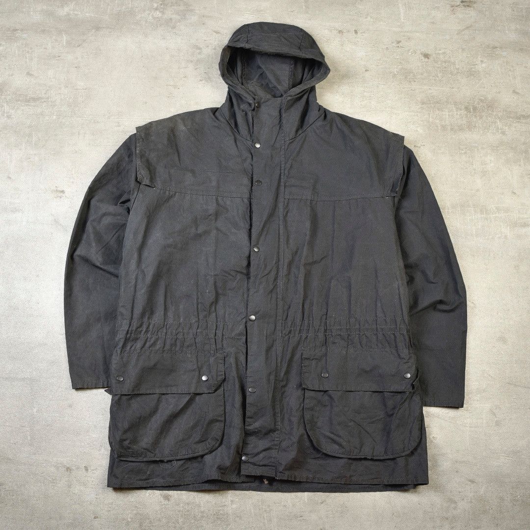 Barbour Vintage Barbour Durham Waxed Parka Jacket Blue Grailed