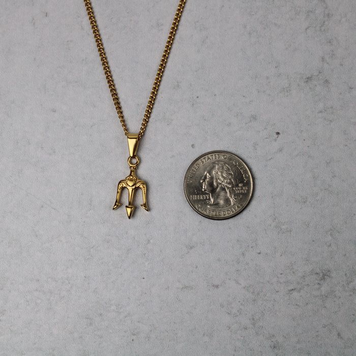 Hype Gold Trident Pendant Chain Necklace - 22 Inch | Grailed