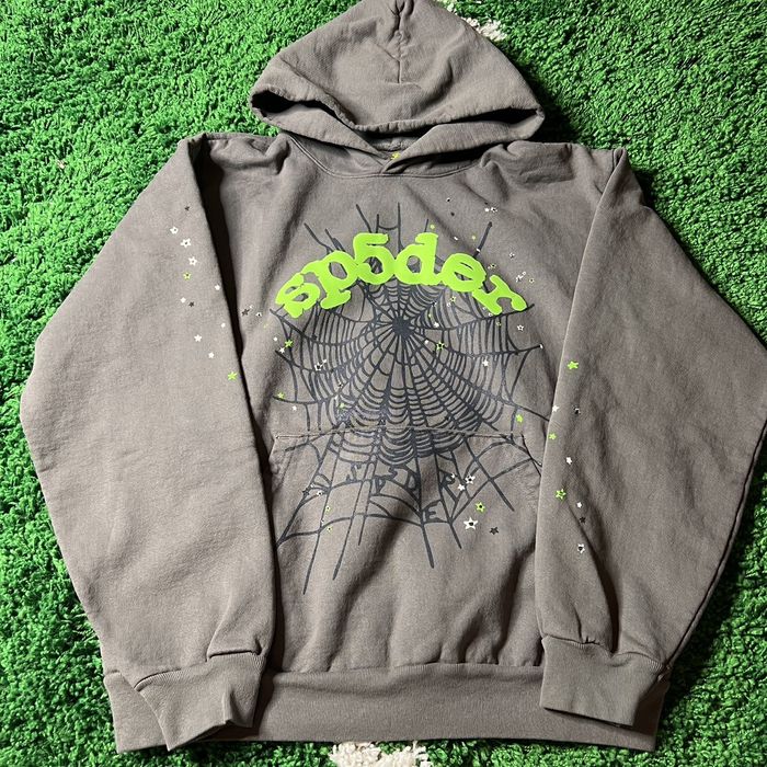 Spider Worldwide Sp5der 555 Worldwide Grey Hoodie L spider | Grailed