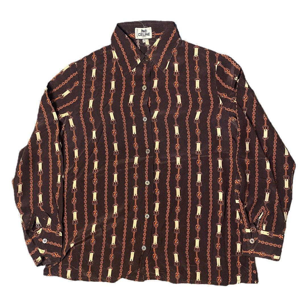 Celine VINTAGE CELINE PARIS SILK SHIRT BUTTON UP | Grailed