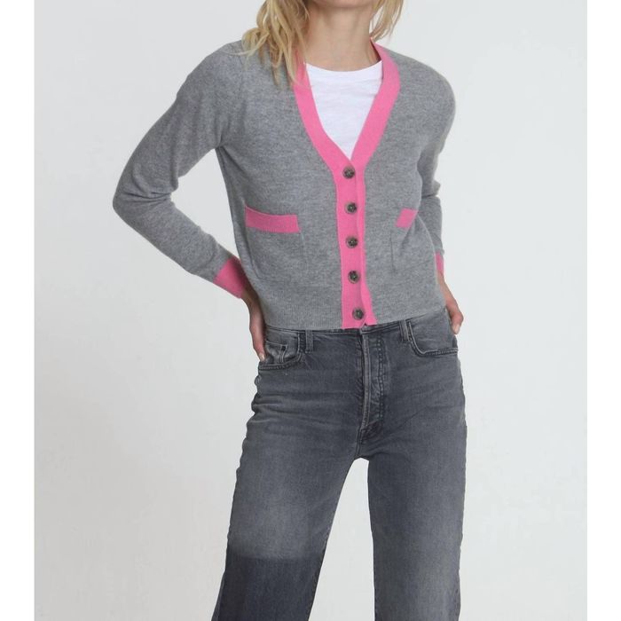 Threadless LABEL+THREAD Katie Cardigan In Grey/pink | Grailed