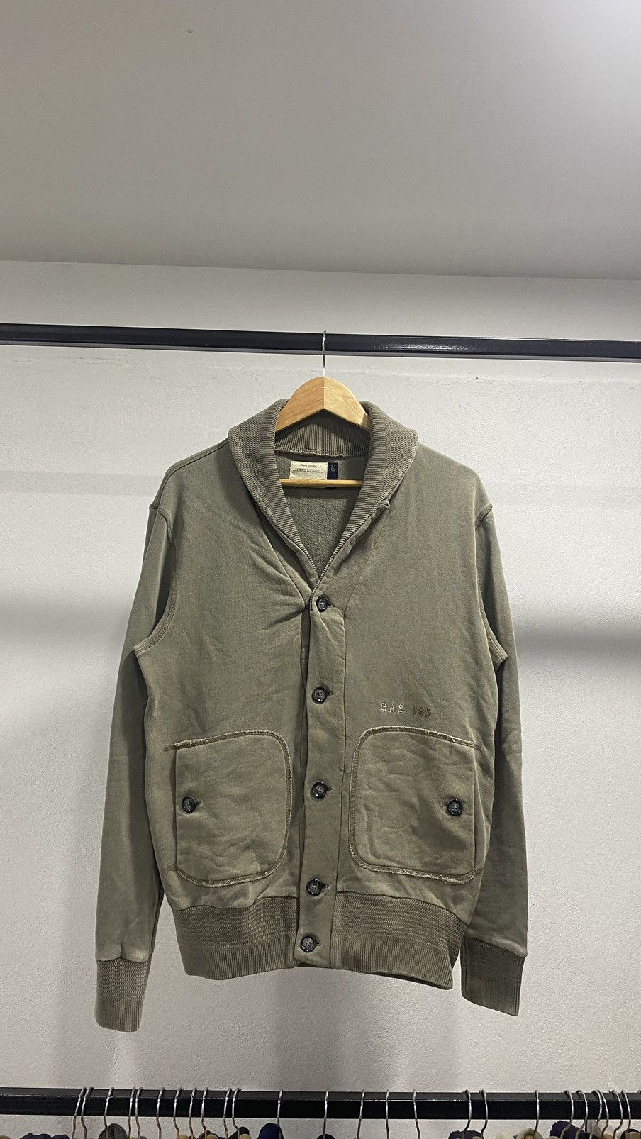 Cardigan × Military × Vintage GAS 135 MILITARY CARDIGAN VINTAGE ARMY ...