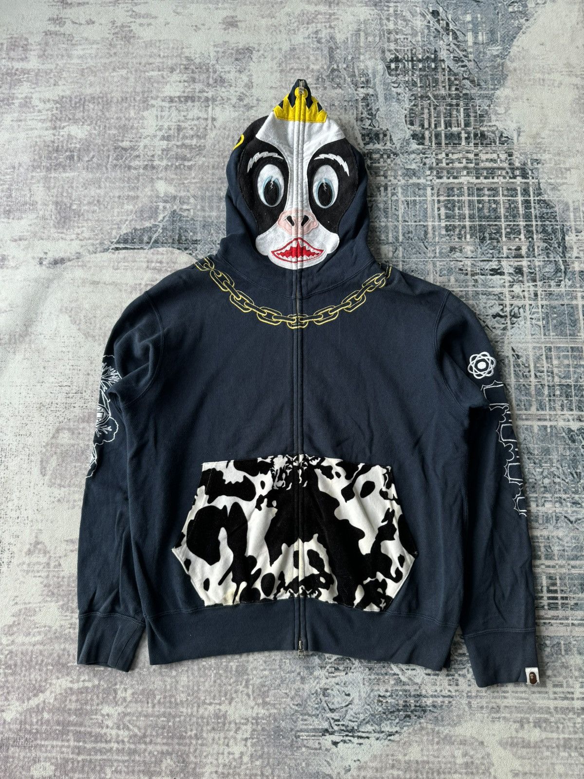 Bape Holstein Cow Full zip Hoodie | Grailed