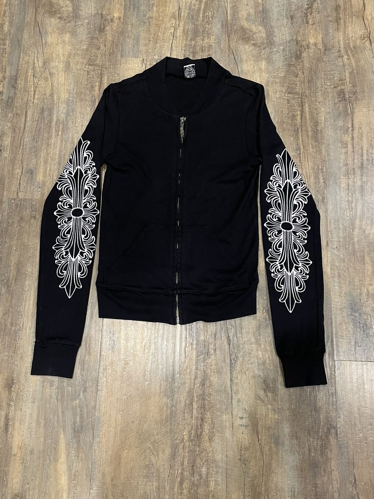 Chrome Hearts RARE Chrome Hearts Floral Cross Track Jacket Black Zip Up ...
