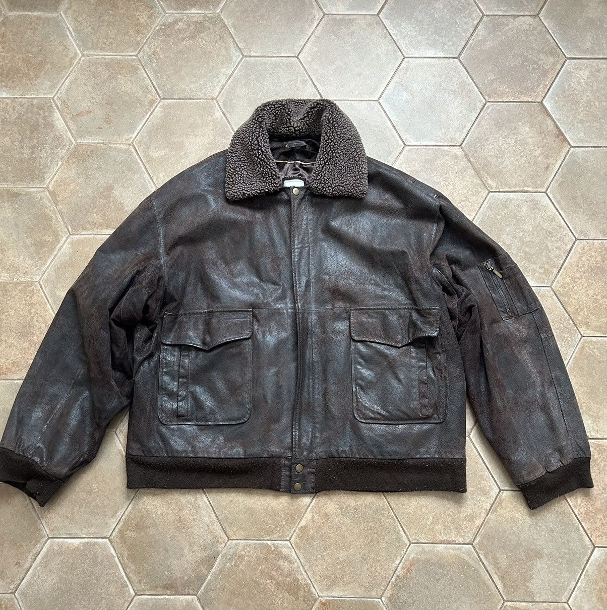 B 3 × Bomber Jacket × Vintage BOMBER JACKET SHERPA FLIGHT USA Y2K ...