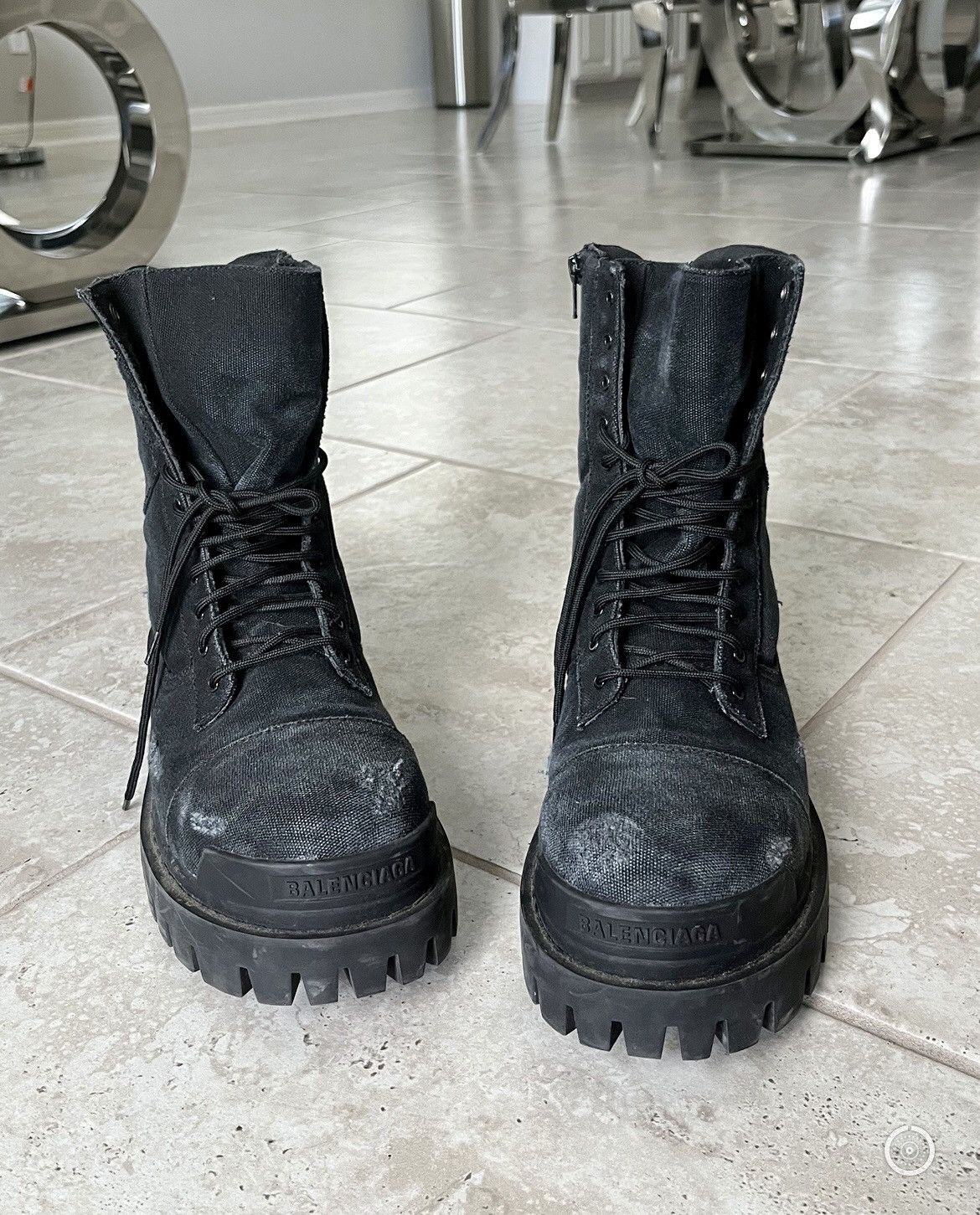 Balenciaga Balenciaga Distressed Combat Boots | Grailed