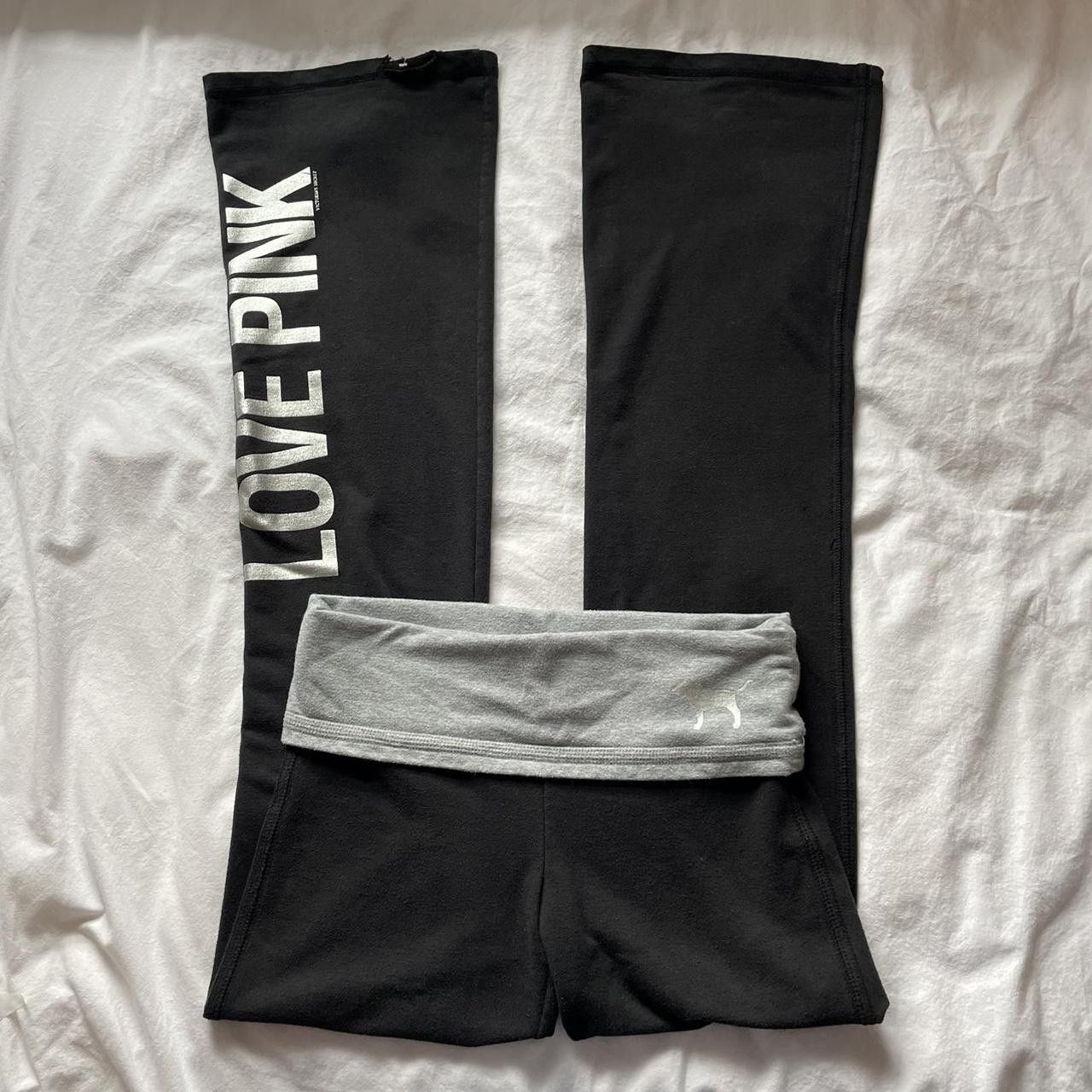 Vintage 2000s VS Pink Fold-Over Low-Rise Flare Yoga Pants Women's XS ...