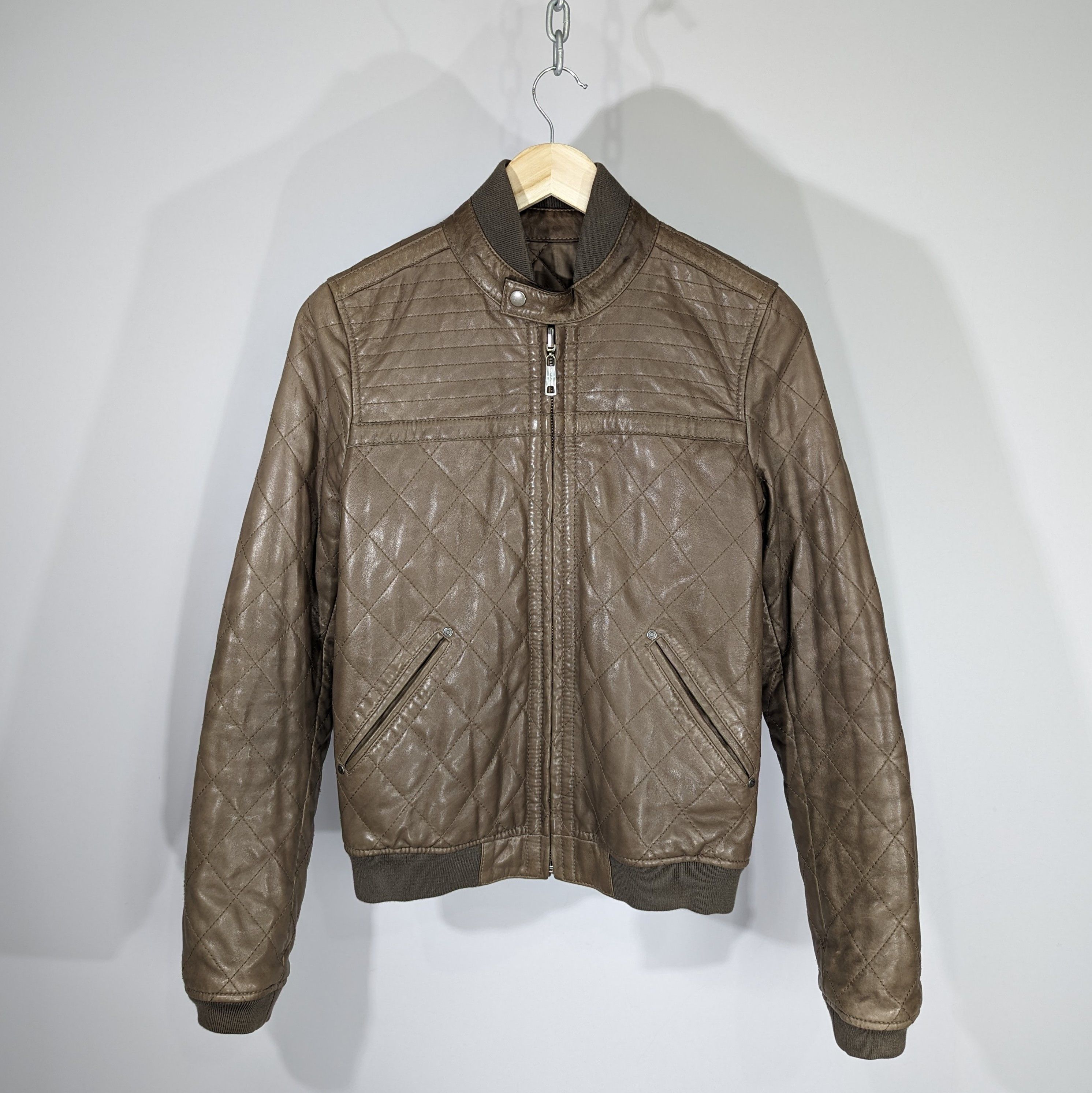 Diesel Diesel Reversible Leather and Polyester Jacket Beige Size S ...