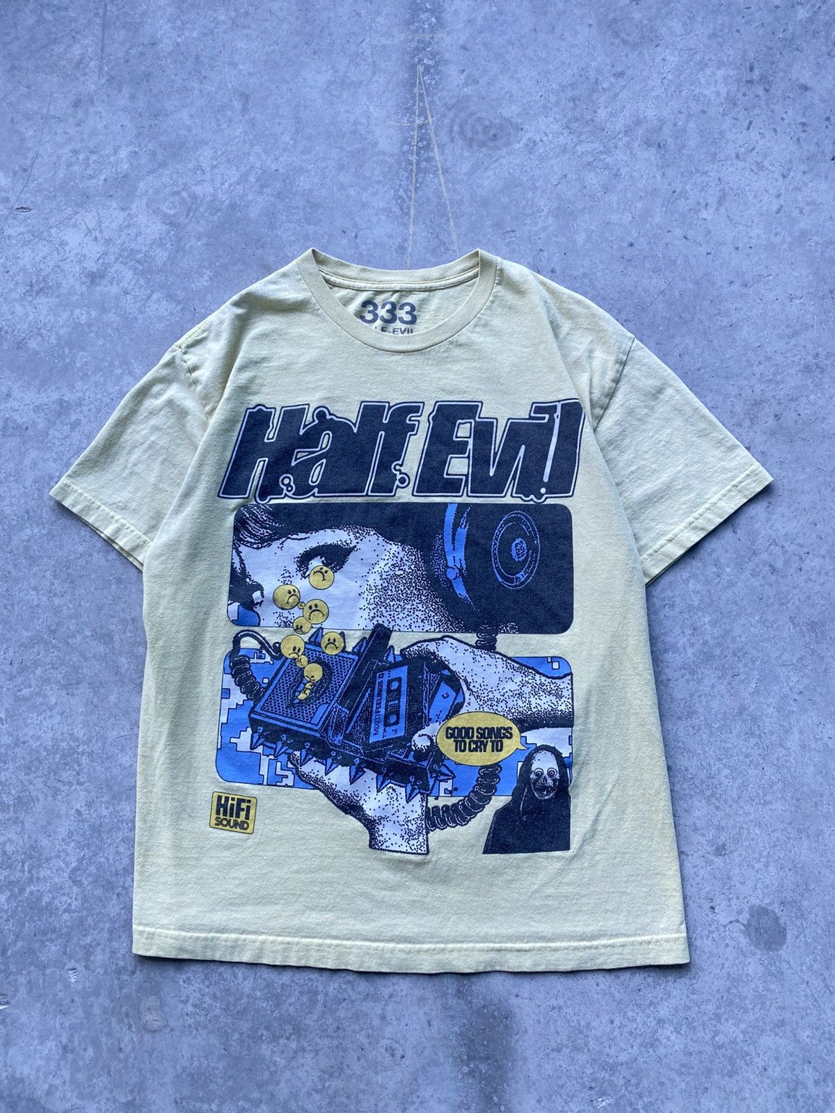 Half Evil × Streetwear Half evil songs to cry to tee shirt | Grailed