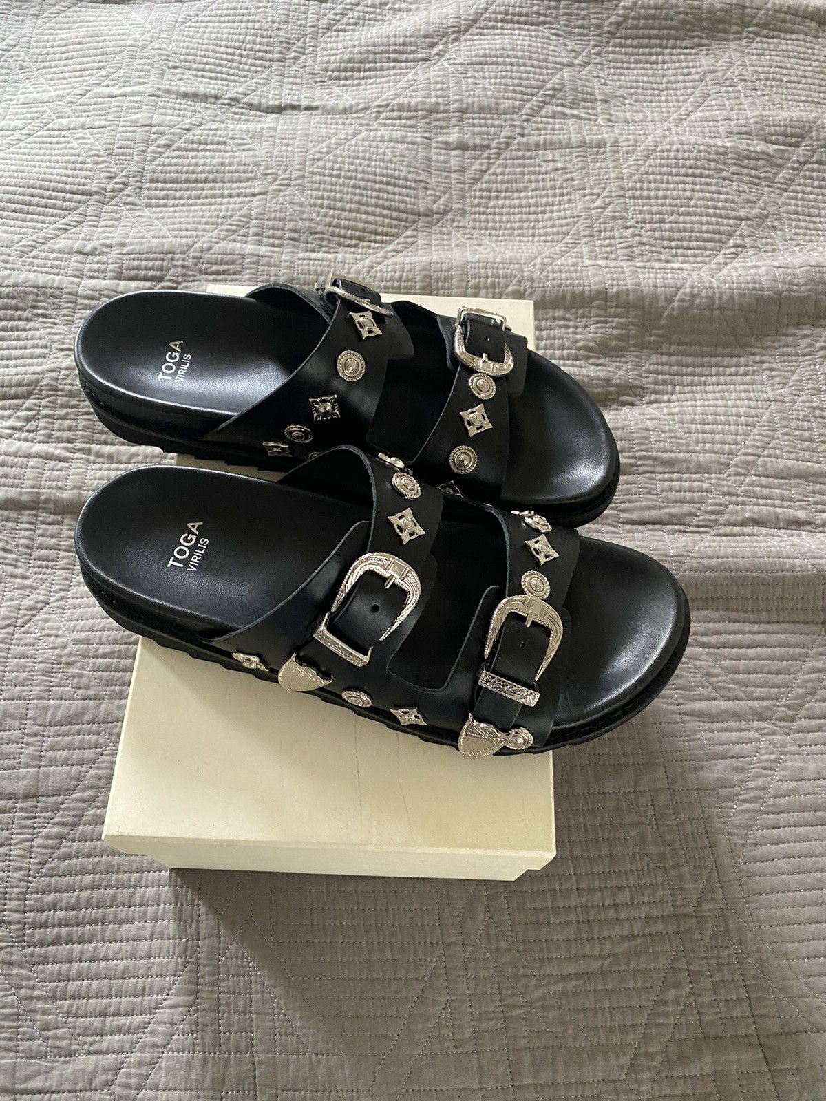 Toga × Toga Pulla Toga Virilis Leather sandals (No Box) | Grailed