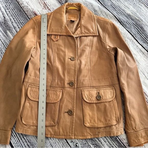 Gap Vintage Y2K GAP Tan Leather Jacket | Grailed