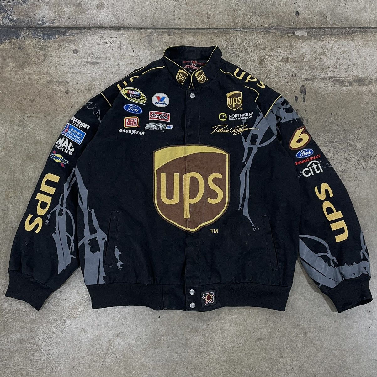 Vintage Crazy vintage 90s Nascar UPS Jeff Hamilton race jacket | Grailed